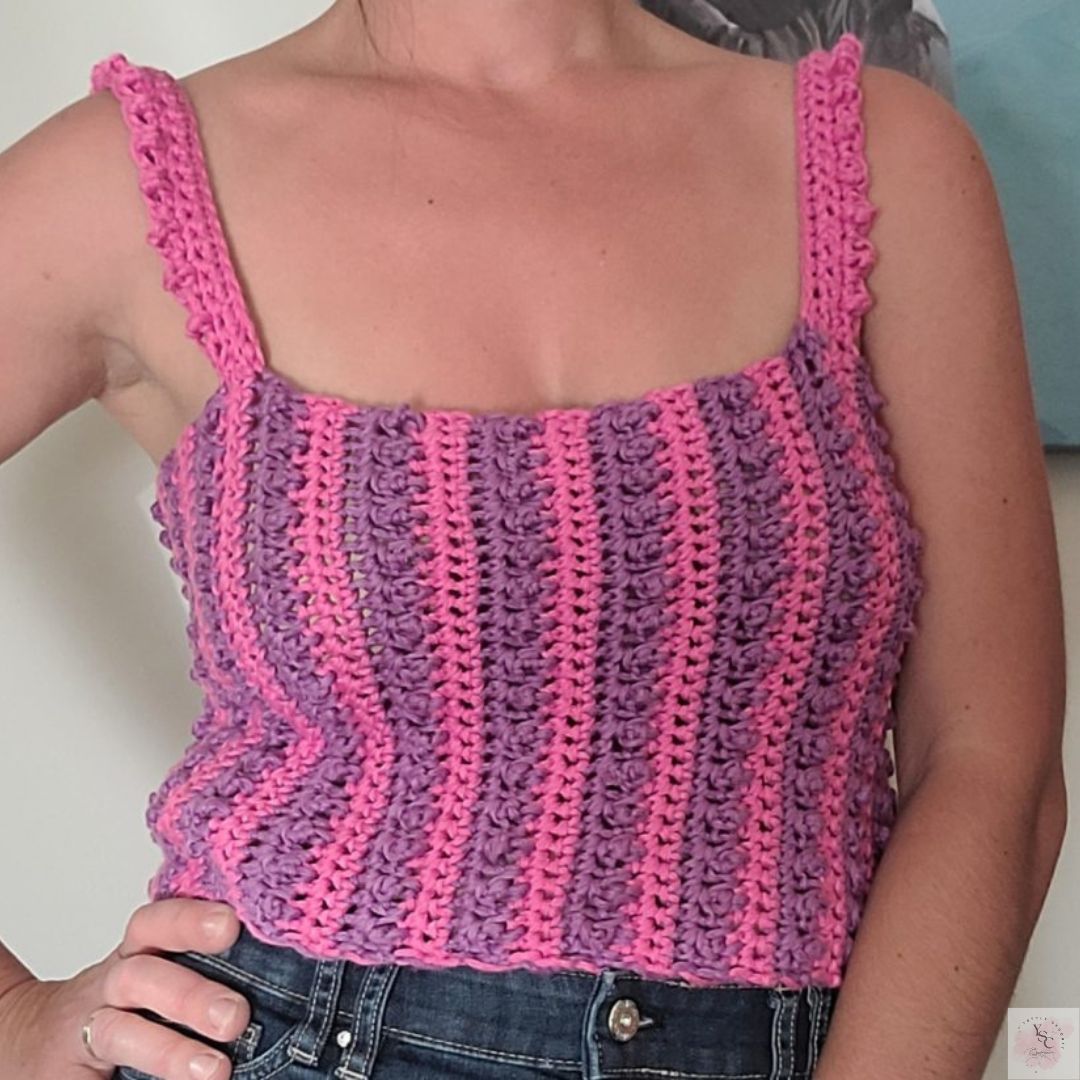 Pink Crochet Tank Top - Free Pattern - YelenaStyleCrochet