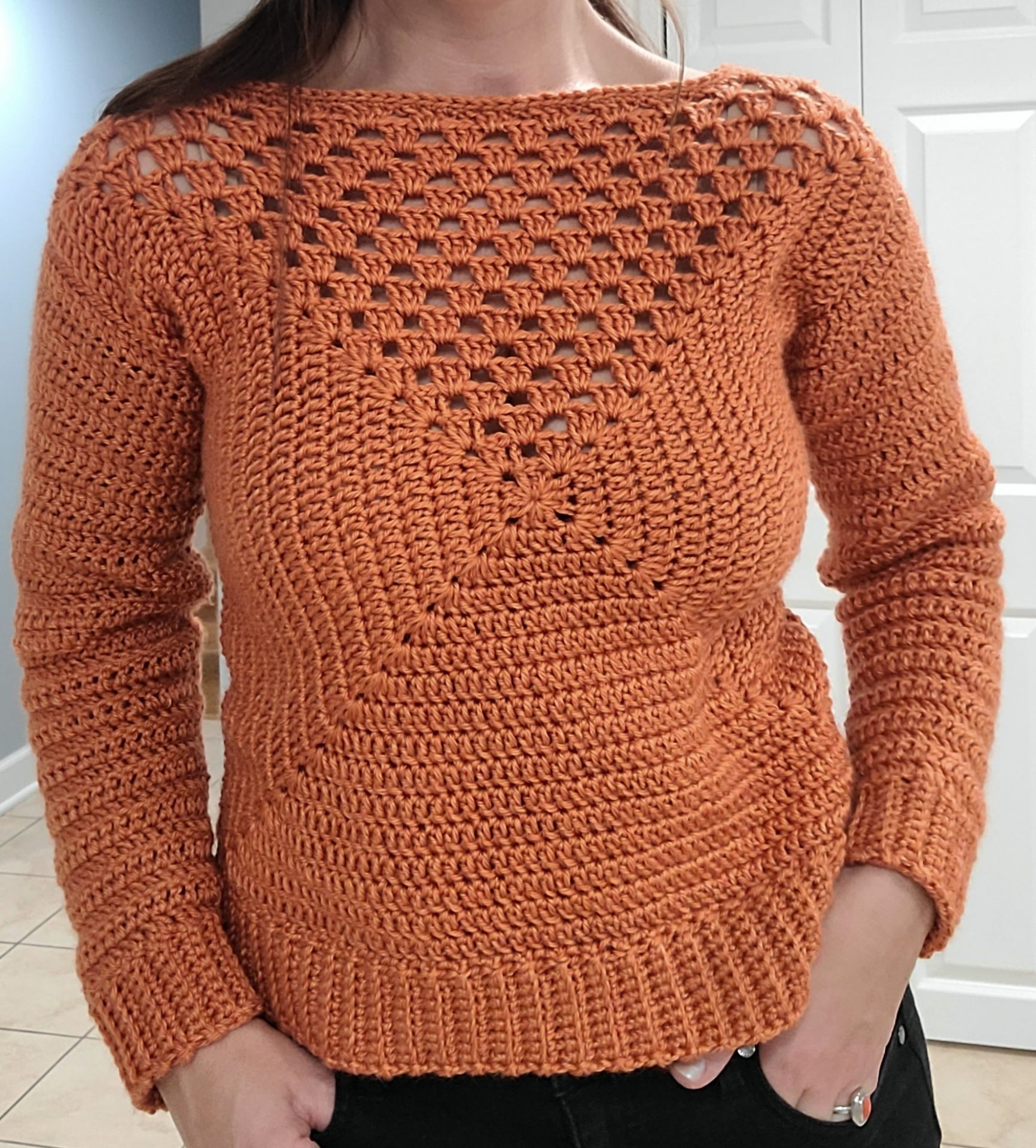 Granny Square Sweater - Free Pattern - YelenaStyleCrochet